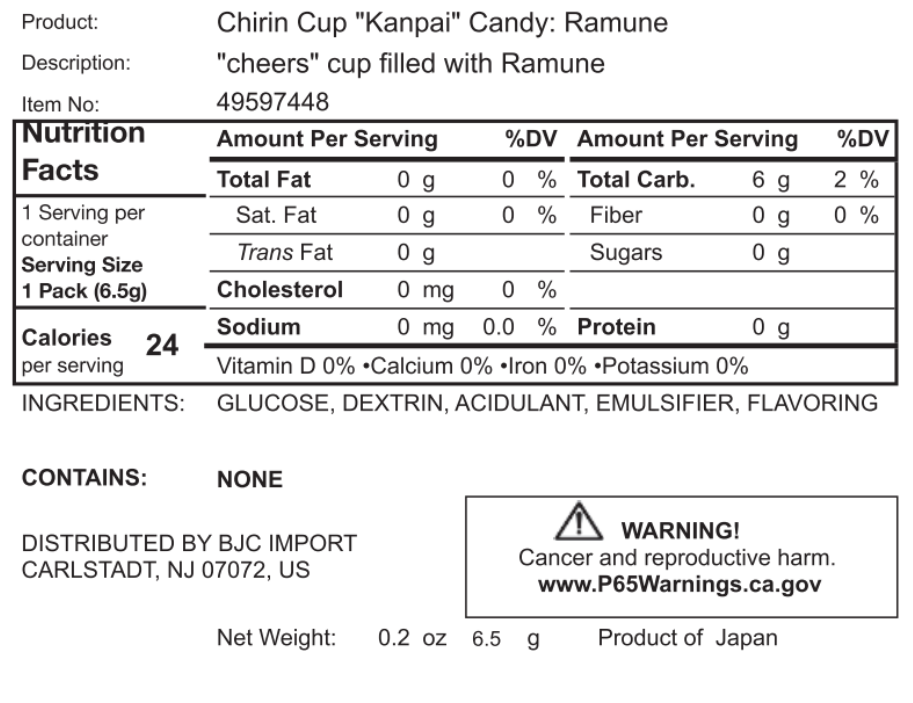 Chirin Cup Kanpai Candy: Ramune